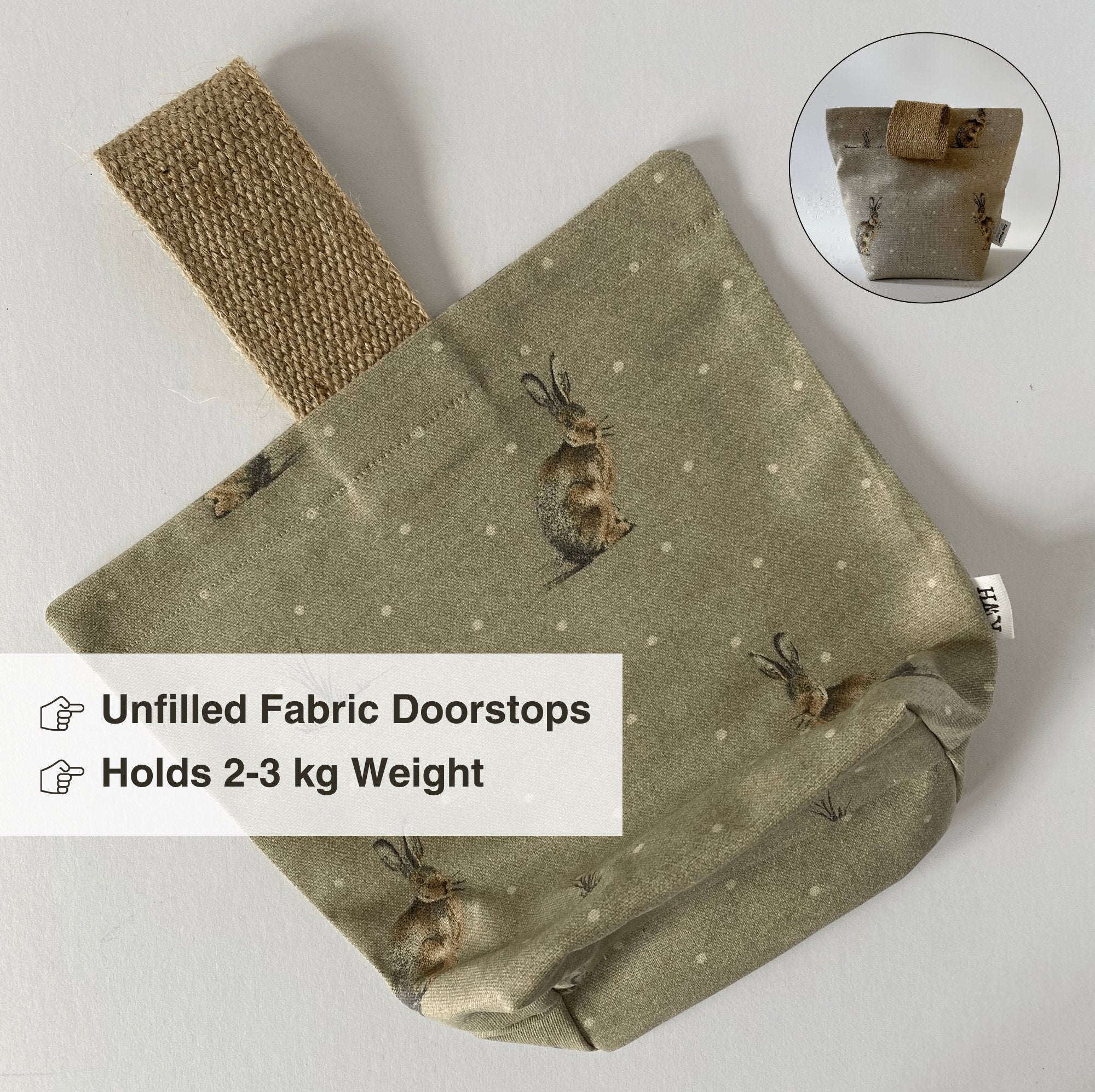 Hare UNFILLED Fabric Doorstop – katywebsterhomeware