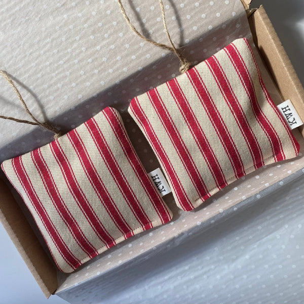 Raspberry Ticking Lavender Bags in Gift Box (2 Pk) – katywebsterhomeware